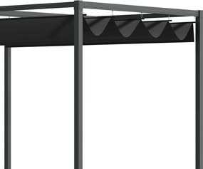 Outsunny pergola altán zastřešení terasy s posuvnou střechou 298x213x221cm polyester černá šedá pro zahradu a terasu |