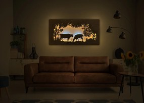 Li-Go "Kravičky" světelný obraz 230V 120x60 cm provedení povrchu: dub světlý