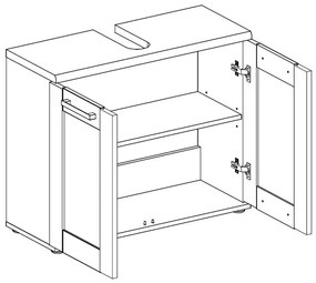 Koupelnová skříňka pod umyvadlo Romance