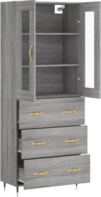 Skříň highboard šedá sonoma 69,5 x 34 x 180 cm kompozitní dřevo 3198391