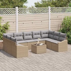 Set pohovek 10 ks Béžová polyratan 3346890