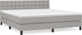 Box spring postel s matrací světle šedá 160 x 200 cm textil 3140385