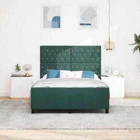 Postel s boxspringem s čelo Tmavě zelená 140 x 200 cm samet 3344882