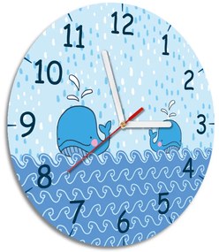 Gario Dětské hodiny Modré velryby Rozměry: 30 x 30 cm
