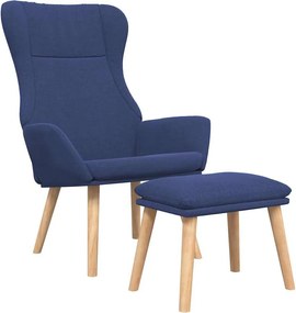 Relaxační křeslo s podnožkou modré textil 3097886