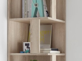 Rohový regál s přihrádkami Corner Shelf, dub sonoma