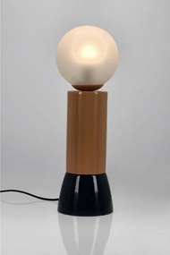 Kovová stolní lampa se skleněným stínidlem (výška 47 cm) Malton – Bizzotto