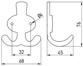 In-Design Nábytkový věšák CRONA staromosaz malý