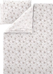 Livarno® Ložní povlečení z jemného flanelu, 220 x 240 cm, 70 x 90 cm (květiny/hnědošedá)