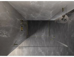 Mexen Lunar-B Duo, výklopný sprchový kout 100 x 70 cm, 8mm čiré sklo, zlatý matný profil, 832-100L-070P-55-00