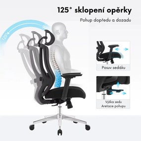 Kancelářská ergonomická židle Neoseat TIYA — černá, nosnost 150 kg