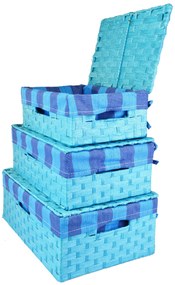 Vingo Úložný box s víkem světle modrý Rozměry (cm): 40x27, v. 15