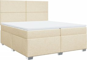 Box spring postel s matrací krémová 200x200 cm textil 3290593