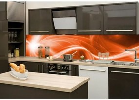DIMEX | Fototapeta do kuchyně Oranžový abstrakt KI-260-037 | 260 x 60 cm | červená, bílá, oranžová