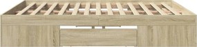 Rám postele bez matrace dub sonoma 180x200cm kompozitní dřevo 3295452