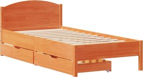 Postel bez matrace voskově hnědá 100 x 200 cm masivní borovice 3301844