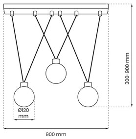 Lustr na lanku CAPRI 3xG9/7W/230V