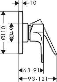 Hansgrohe Rebris S, sprchová baterie pod omítku, černá matná, 72649670