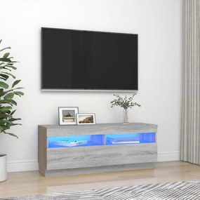 TV skříňka s LED osvětlením šedá sonoma 100 x 35 x 40 cm