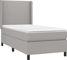 Box spring postel s matrací světle šedá 80 x 200 cm textil 3131225