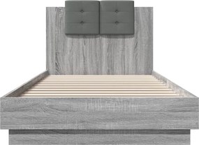 Rám postele s čelem šedý sonoma 100 x 200 cm kompozitní dřevo 3209938