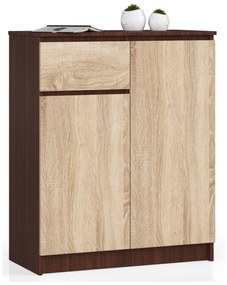 Komoda Kiara 80 cm 2 skříňky a 1 šuplík wenge/dub sonoma