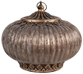 Hnědá skleněná svítící LED lucerna Balli - Ø 17*14 cm