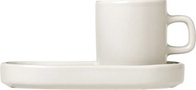 Šálek na espreso s táckem Blomus PILAR 50ml SET/2ks slonová kost