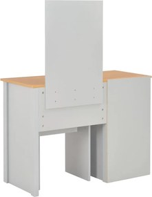 Toaletní stolek se zrcadlem a stoličkou šedý 104 x 45 x 131 cm 283744