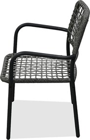 Balkónový set 1+2, stůl, židle umělý ratan barva antracit, kov antracit (58 x 57) cm