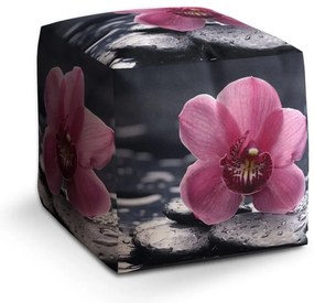 Sablio Taburet Cube Orchidej: 40x40x40 cm