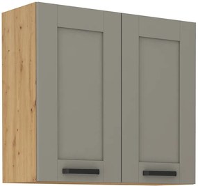 Kuchyňská skříňka LUNA 80 G-72 2F korpus: dub artisan, barva dvířek: světle šedá CLAY