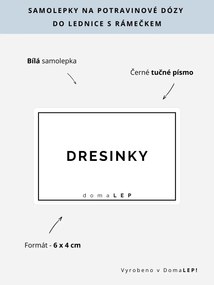 DRESINKY - Samolepka s rámečkem na dózy do lednice, 6 x 4 cm