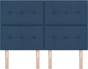 Výškově nastavitelné čelo postele s čelo Modrá 144 cm textil 3337827