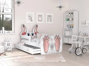 Dětská postel ve tvaru králíčka pro holčičku