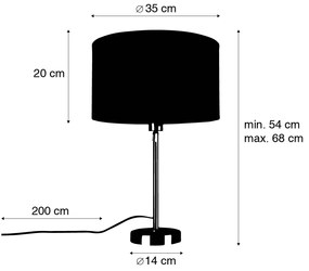 Stolní lampa černá nastavitelná se světle šedým stínítkem 35 cm - Parte