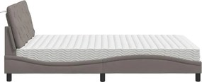 Postel s matrací taupe 140 x 190 cm textil 3310738