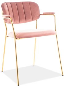 CARLA II Designová růžová židle s područkami
