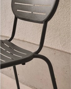 Tmavě šedá kovová zahradní židle Brai – Kave Home