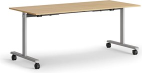 Mobilní stůl MATCH, 180x80 cm, šedá podnož, buk