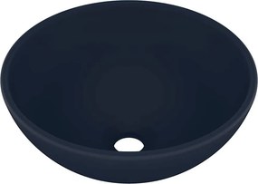 Luxusní umyvadlo kulaté matné tmavě modré 32,5x14 cm keramické 146968