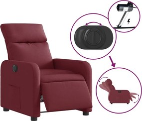 Elektrické polohovací křeslo vínové textil 3206684