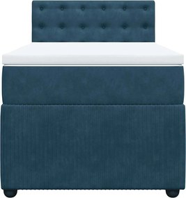 Box spring postel s matrací modrá 90 x 190 cm samet 3289918