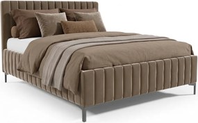Eka Čalouněná postel INTIMA+ 140x200 cm Barva látky Trinity: Černá (Trinity 2316), Úložný prostor: Bez úložného prostoru, Barva nožek postele: Černá