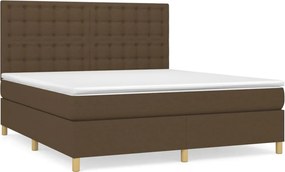 Box spring postel s matrací tmavě hnědá 160x200 cm textil 3142668