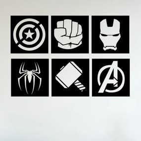 Samolepka Sada znaků Avengers 6ks
