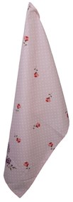 Růžová bavlněná utěrka s růžemi Dotty Rose I - 50*70 cm
