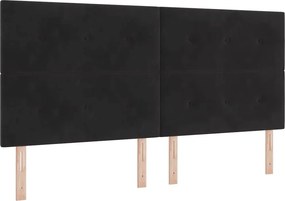 Postel s boxspringem s čelo Černá 200 x 200 cm samet 3344965