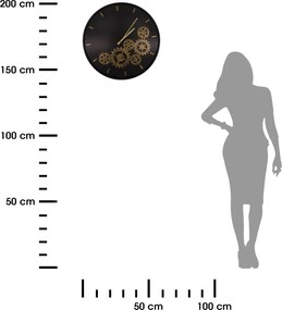 Nástěnné hodiny Blair, černá/zlatá