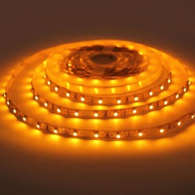 LED pásek 24V, 4,8W/m, 60LED/metr - AMBER Teplota světla: EXTRA teplá - 2200 K